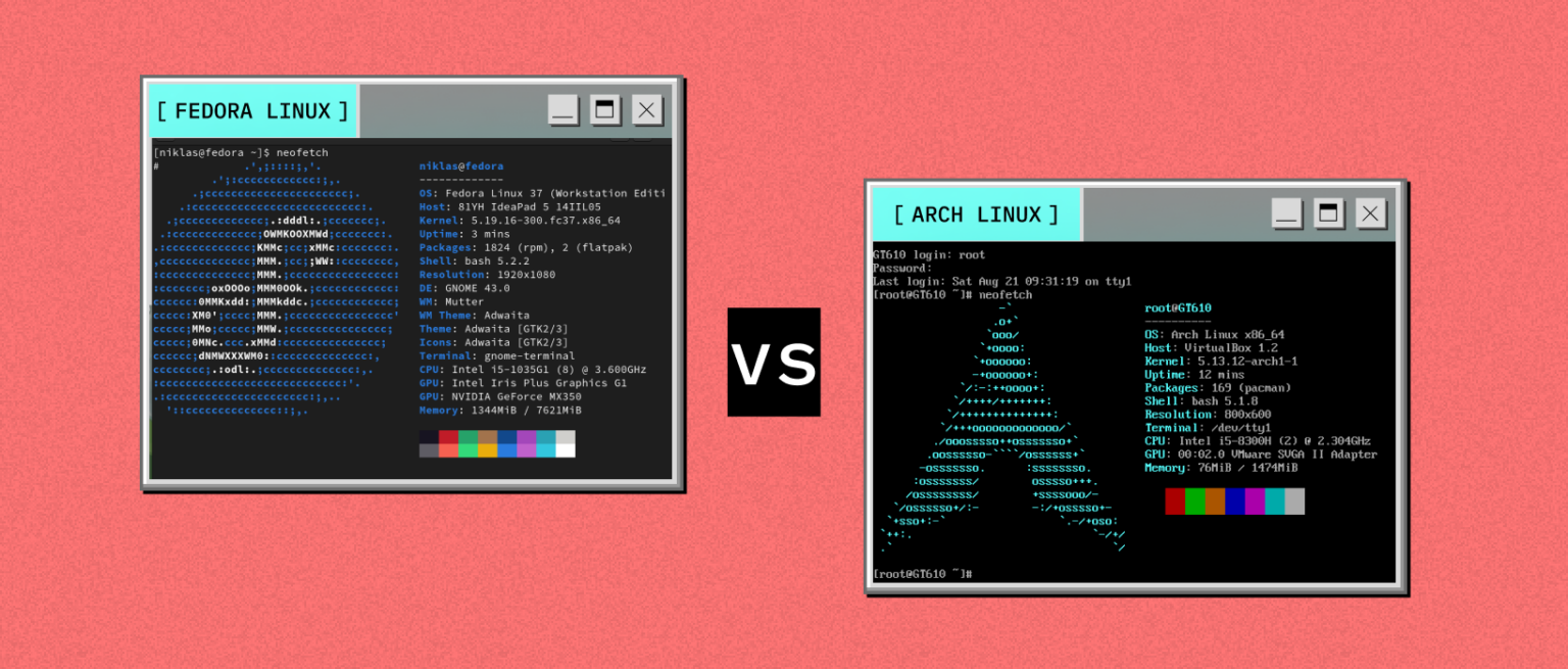 Порівнюємо дистро Fedora та Arch Linux